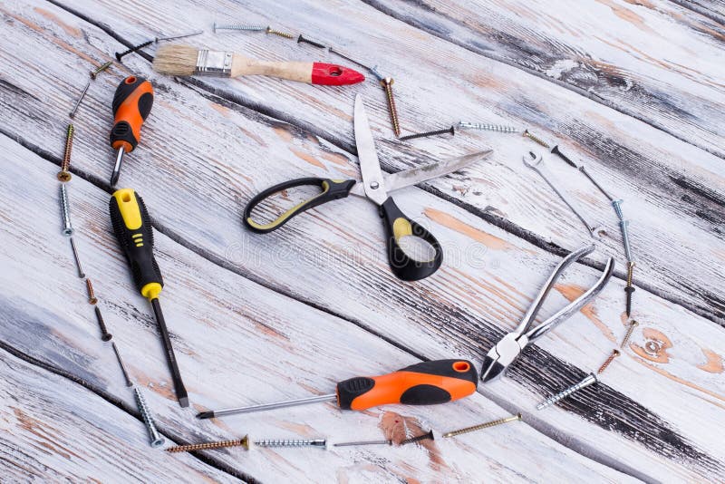 Heart Shape Made from Construction Tools. Stock Photo - Image of house ...