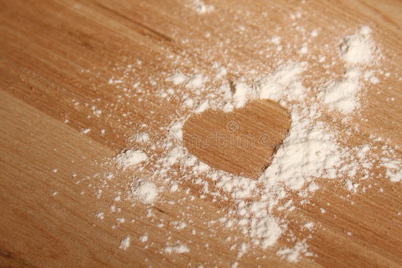 Heart Shape Made ??of Flour Stock Photo - Image of concepts, shape ...