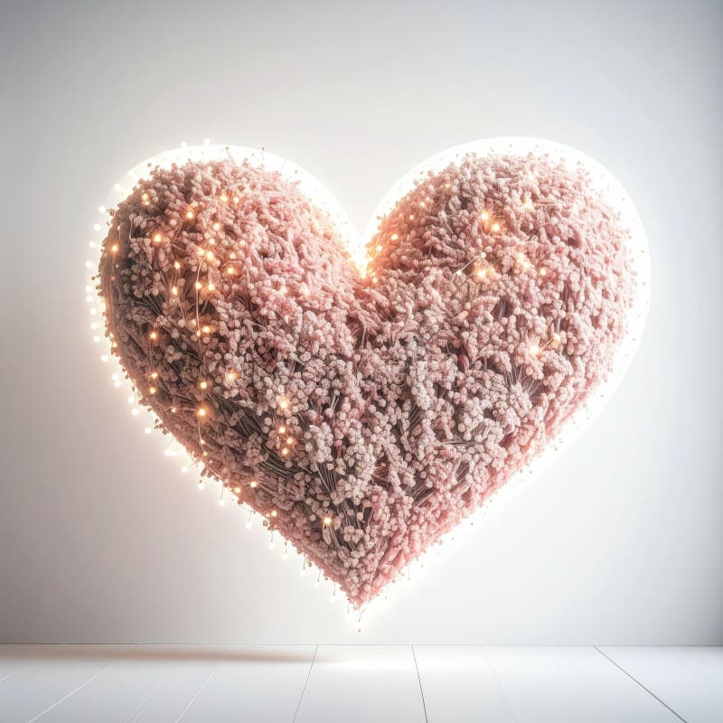 Heart Shape Made of Glowing Red Particles Stock Illustration ...