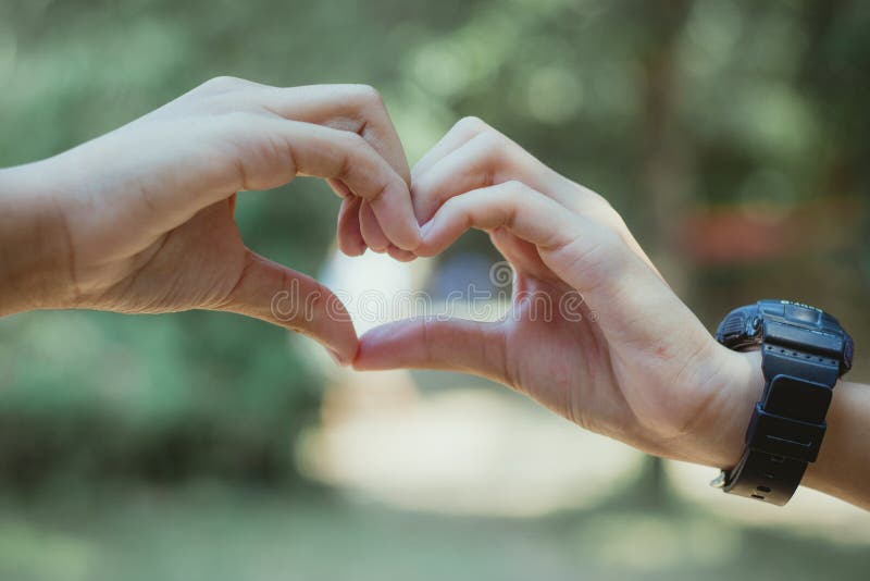 Heart Shape Made with Hands of Female Student, Love Symbol Concept ...
