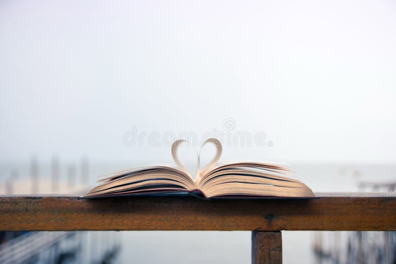 Heart Shape Made of Open Book Pages Stock Image - Image of terrace ...