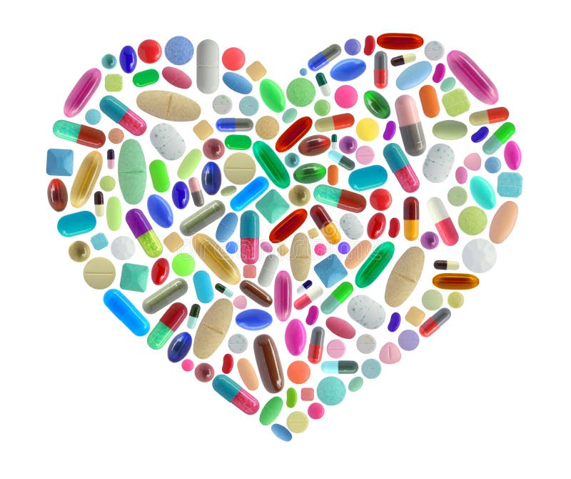 Heart Shape Made from Pills Stock Image - Image of medication, orange ...