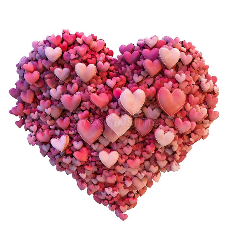 Heart Shape from Many Small Red Hearts Stock Photo - Image of white ...