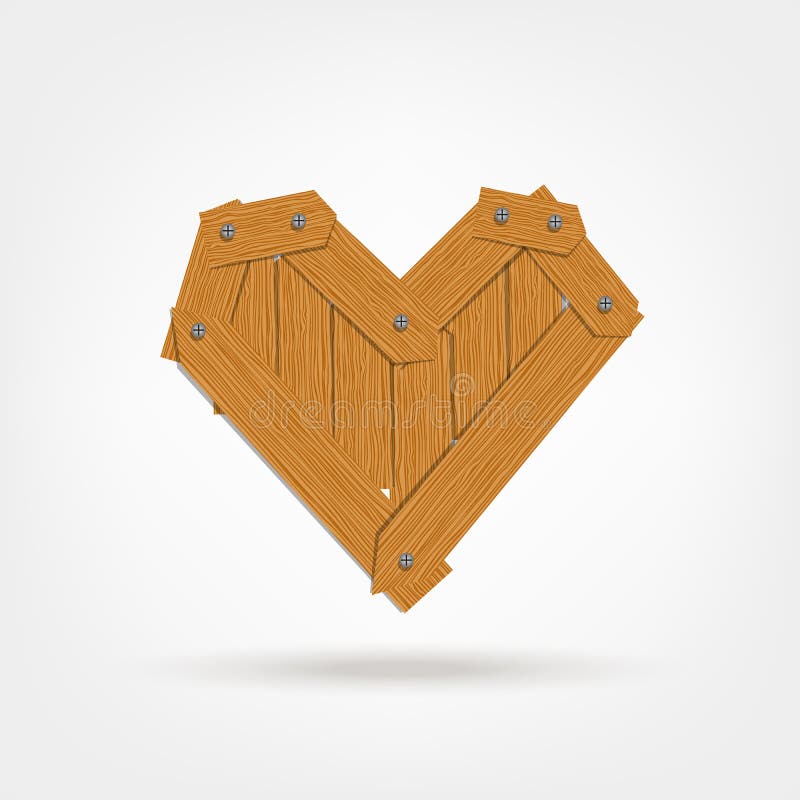 Heart Shape Made from Wooden Boards for Your Stock Vector ...