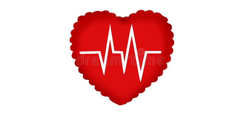 Heart Wave Pattern on White Background. Stock Illustration ...