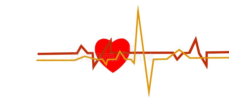 Heart Wave Pattern on White Background. Stock Illustration ...