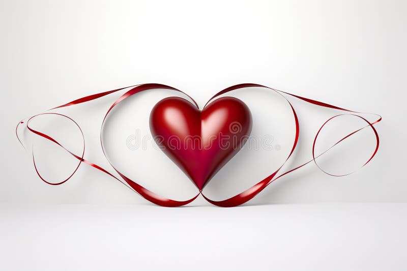 Heart Shape on a Minimalist White Background Stock Illustration ...