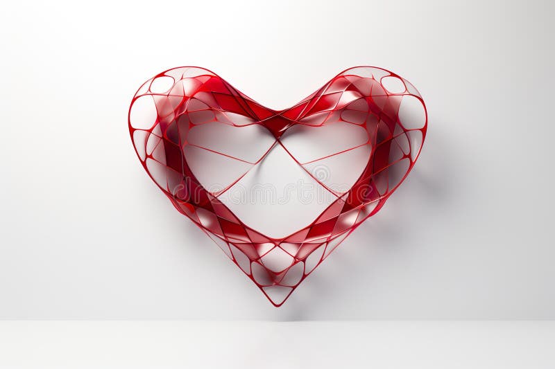 Heart Shape on a Minimalist White Background Stock Illustration ...