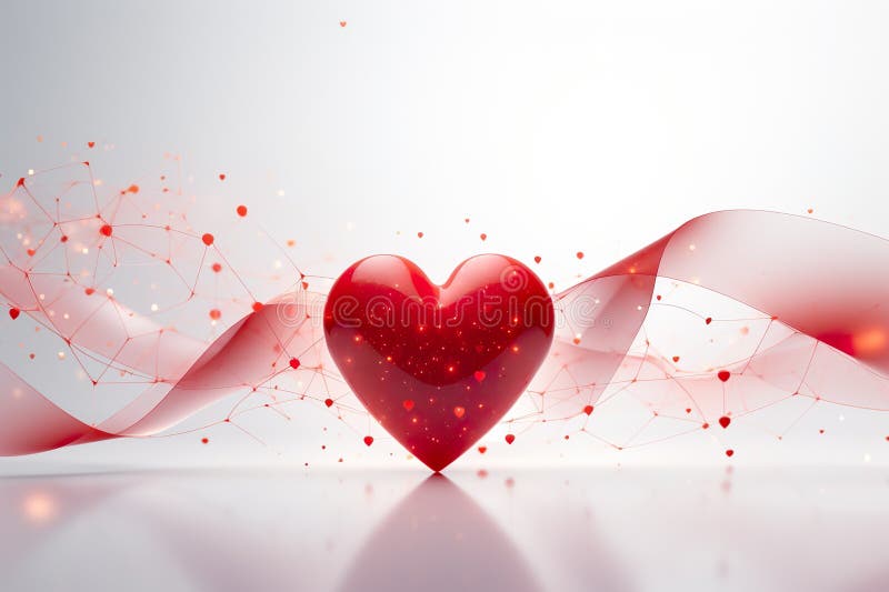 Heart Shape on a Minimalist White Background Stock Illustration ...