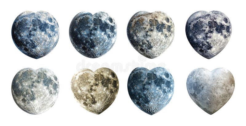 Heart Shape Moon on Transparent Background - Ai Generated Stock ...