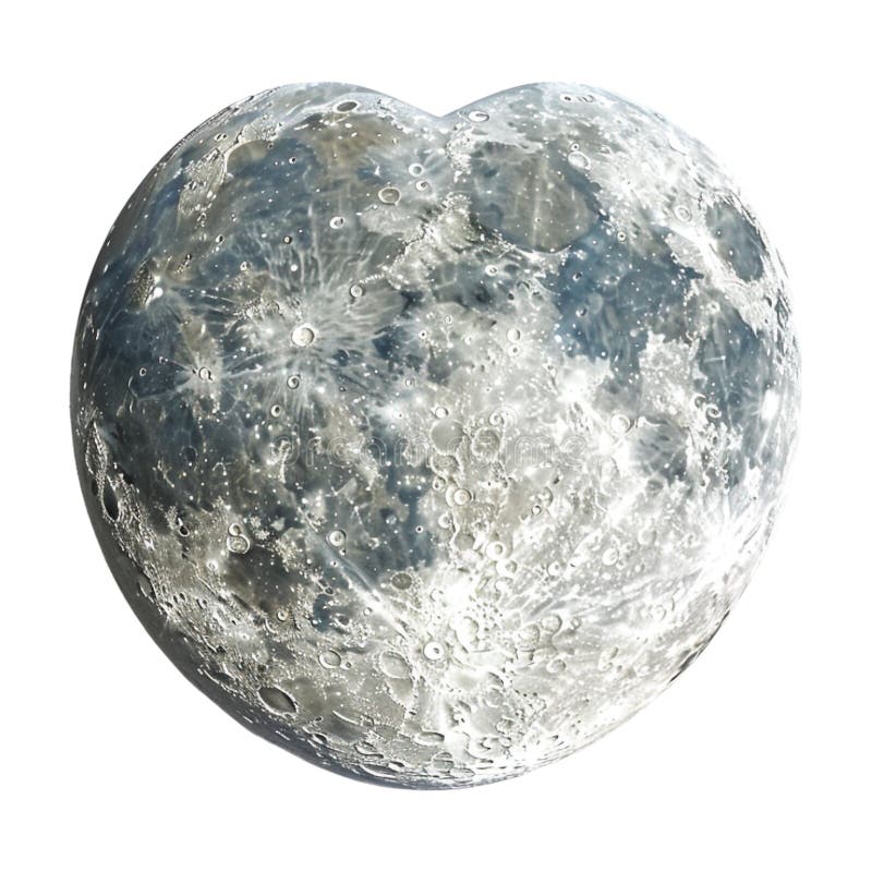 Heart Shape Moon on Transparent Background - Ai Generated Stock ...