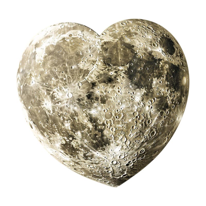 Heart Shape Moon on Transparent Background - Ai Generated Stock ...
