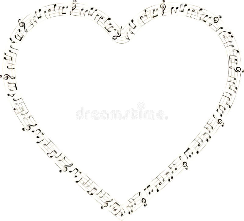 Heart Shape Music Note Abstract Background Art Illustration Wallpaper ...