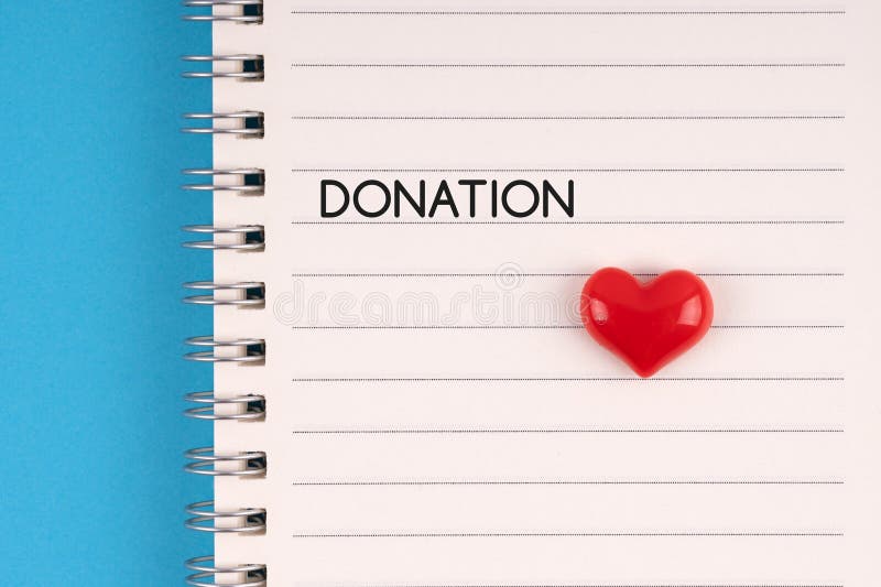 Heart Shape on Notepad with Text Donation Stock Photo - Image of ...