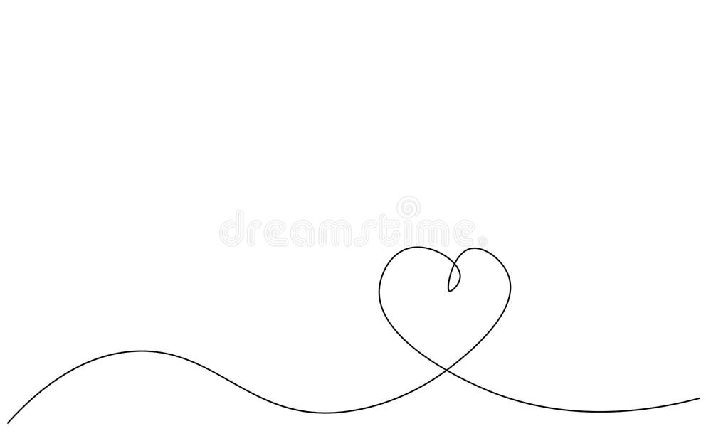 Heart Shape One Line Drawing Vector Illustration Stock Vector ...