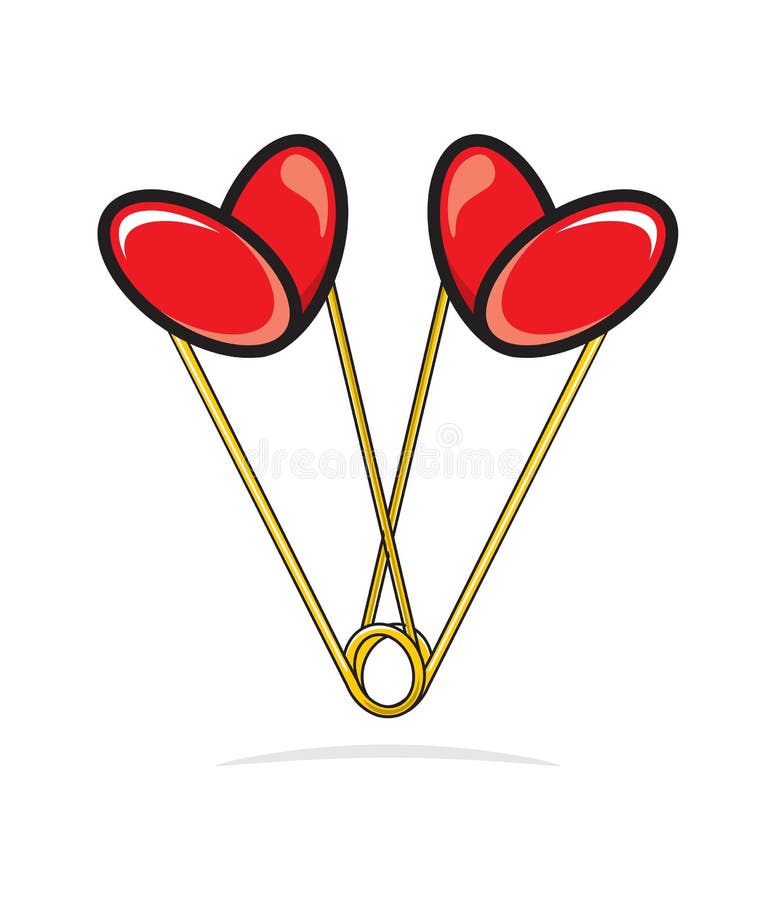 Heart shape paper clip stock vector. Illustration of attach - 35624385