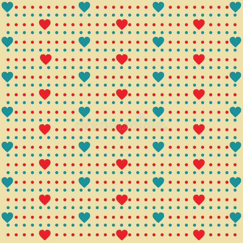 Heart Shape Pattern with Dots Background - Vector Illustration Stock ...