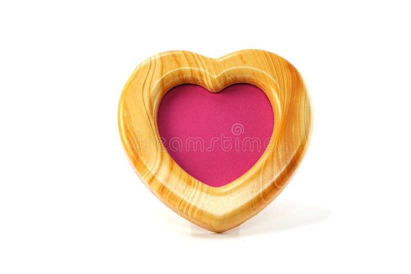 Heart Shape Photo Frame on White Background Stock Image - Image of ...