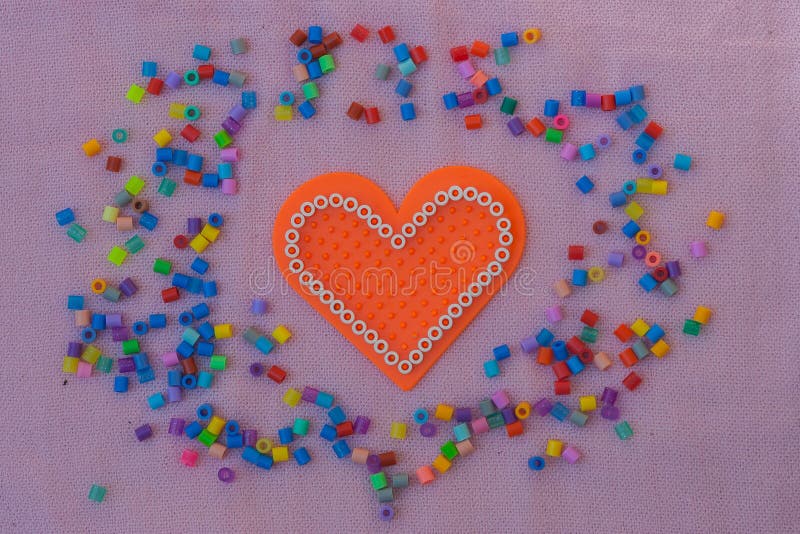 Heart shape pixel art. stock photo. Image of boho, decoration - 84763998