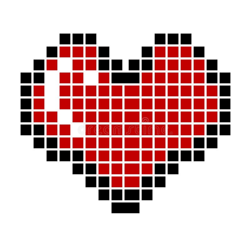Heart shape in pixels stock illustration. Illustration of mobile ...