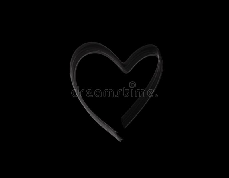 Heart Shape of Realistic Smoke on Dark Background Ep07 Stock ...