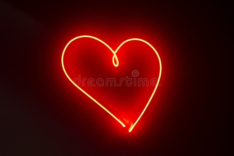 Heart Shape Red Neon Lights Stock Photo - Image of decoration, neon ...