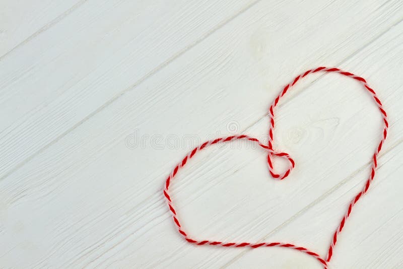 Heart shape of red wool. stock image. Image of happy - 119317381