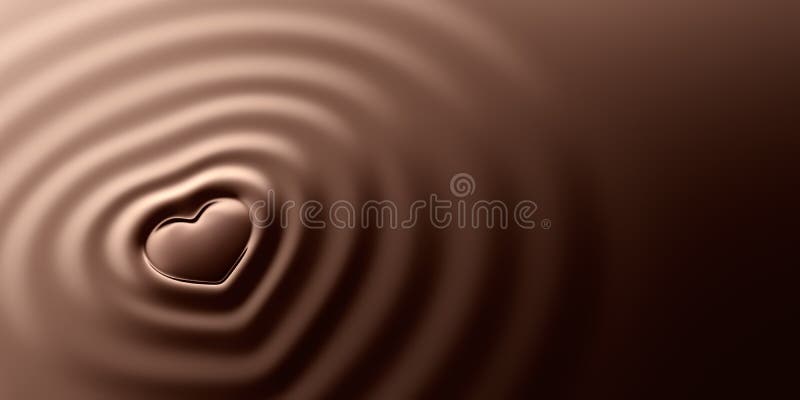 Heart Shape Ripples on Chocolate Stock Illustration - Illustration of ...