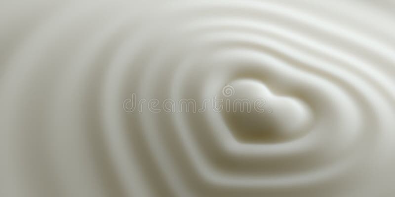 Heart Shape Ripples on Milk Stock Illustration - Illustration of love ...