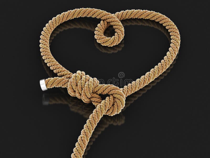 Heart Shape from Rope. Image with Clipping Path Stock Illustration ...
