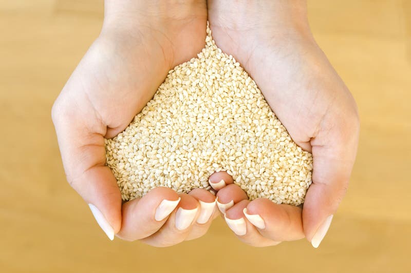 Heart Shape from Sesame Seeds Stock Image - Image of handful, beniseed ...
