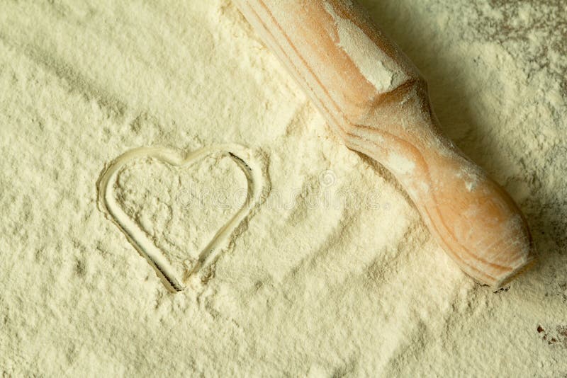 Heart Shape in the Sifted Flour Stock Photo - Image of pastry, prepare ...