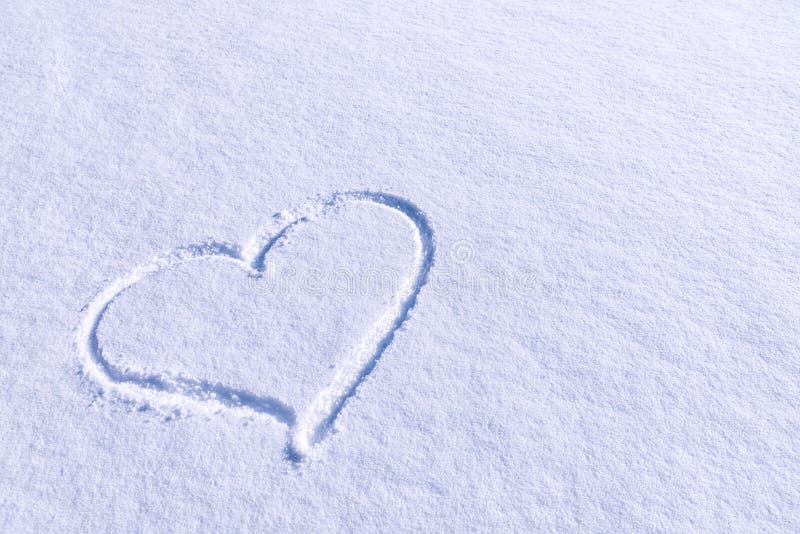 Heart shape in snow stock photo. Image of love, horizontal - 85232634