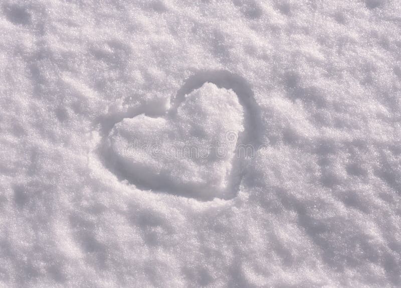Heart Shape on Snow stock photo. Image of closeup, view - 81663318