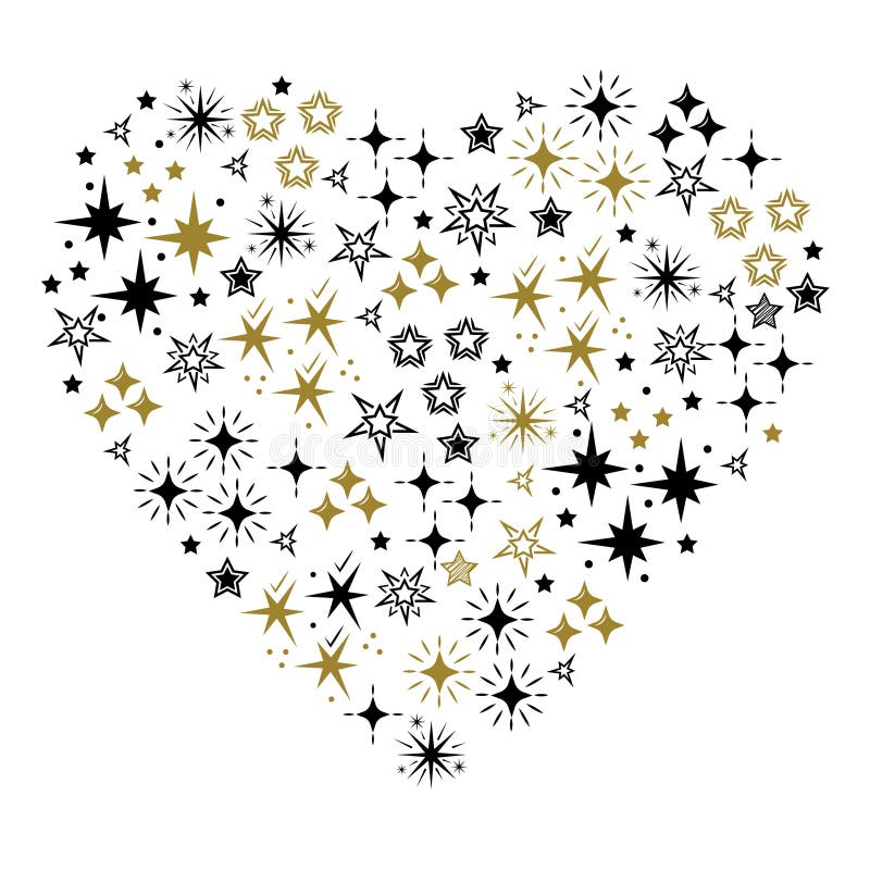 Heart Shape of Stars, Vector Isolated Illustration Stock Vector ...