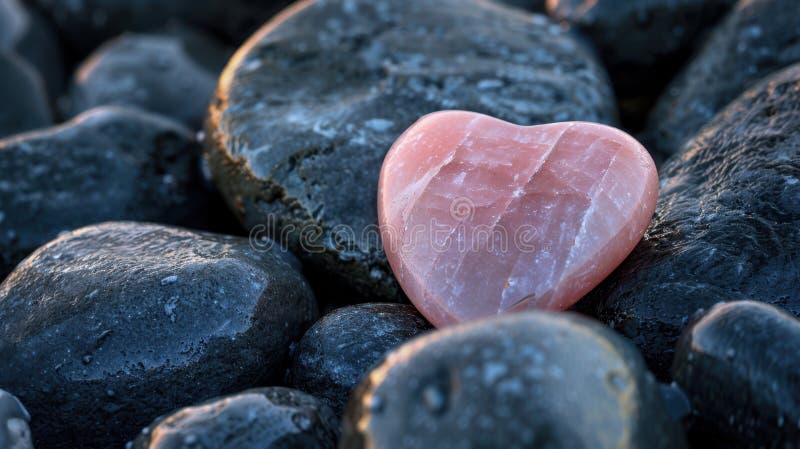 The Heart Shape Stone. AI Generated Stock Illustration - Illustration ...