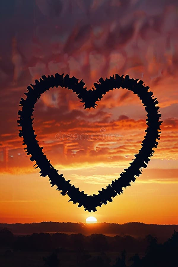 Heart Shape Sun Spring Sunrise Stock Illustration - Illustration of ...