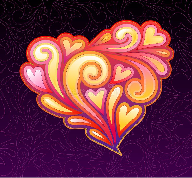 Heart shape with swirls stock vector. Illustration of effect - 17790873