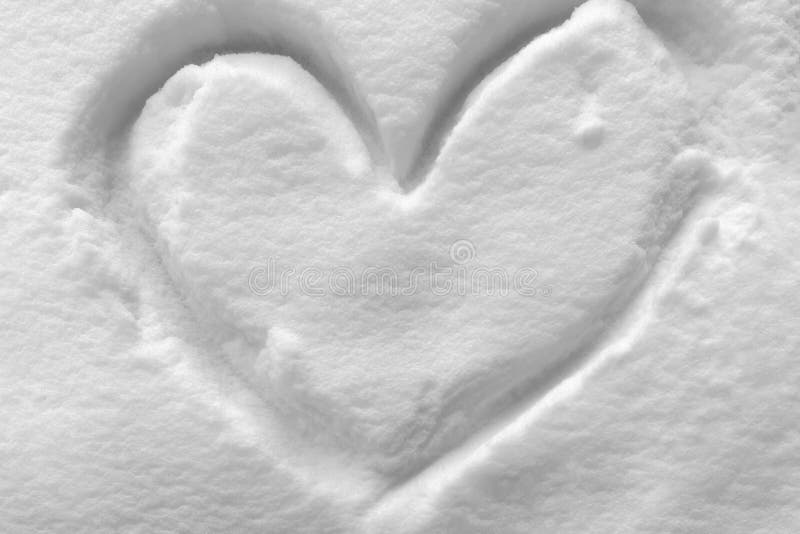 Heart shape on the snow stock photo. Image of frost - 136982314
