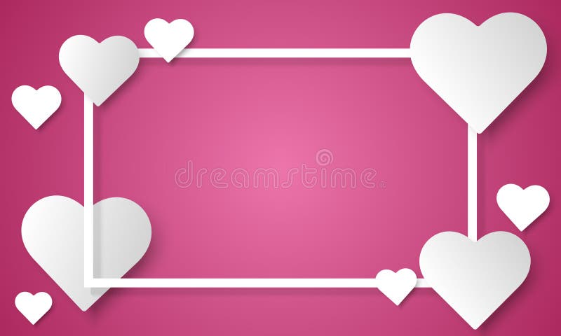Heart Shape Template Background with Square Frame and Blank Space for ...