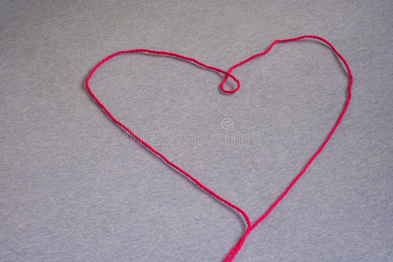 Heart Shape in Thread of Pink Yarn Stock Image - Image of curved ...