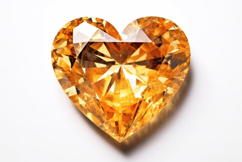 Heart Shape of Topaz on White Background. Generative AI Stock ...