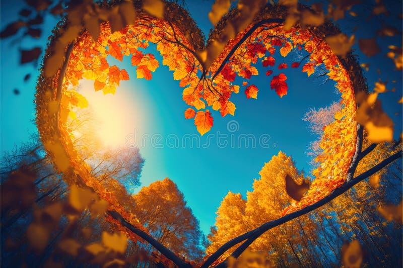 Heart Tree. Red Heart Shaped Tree. Valentine Background. Love ...