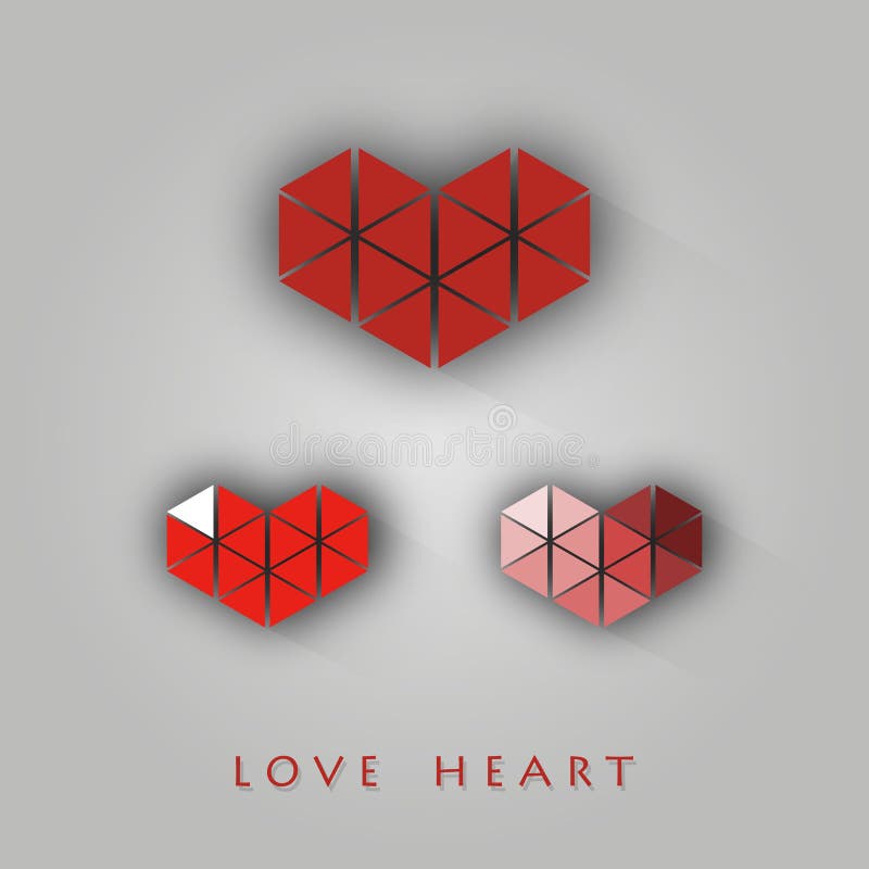 Heart shape from triangles stock vector. Illustration of message - 58683510