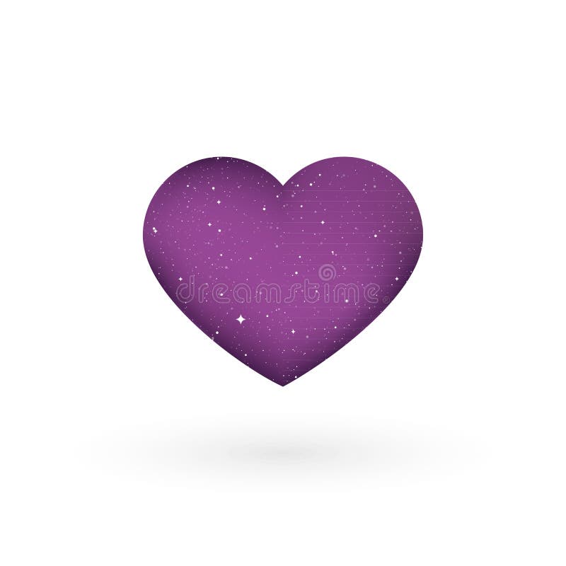 Heart Shape with Universe Texture. Vector Illustration, Flat Design ...