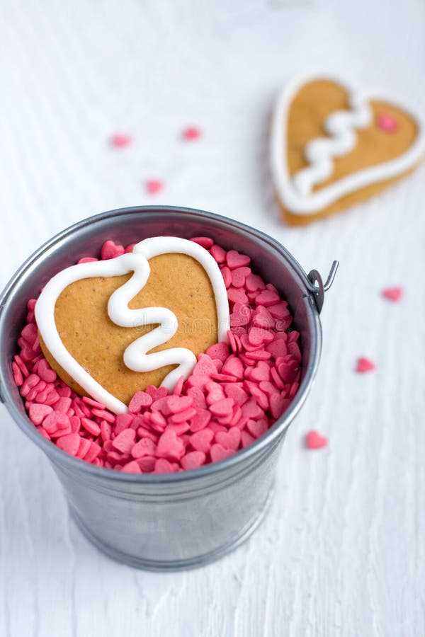 Heart Shape Valentine Gingerbread Cookie Stock Photo - Image of holiday ...