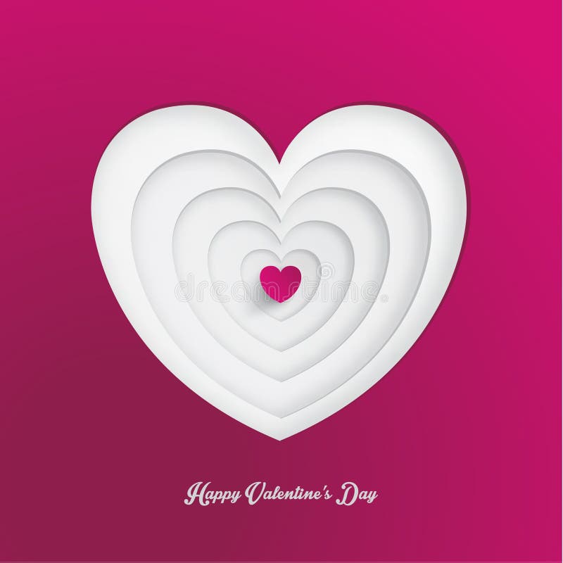 Heart Shape Valentine S Day Paper Cut-out Vector Stock Illustration ...