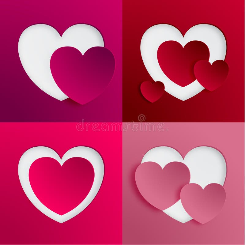 Heart Shape Valentine S Day Paper Cut-out Vector Stock Illustration ...