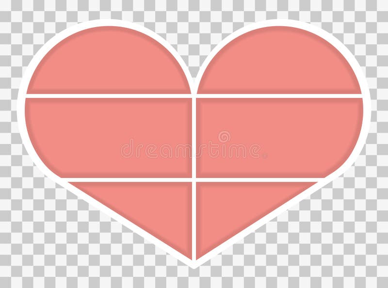 Heart Shape Valentines Day Frame. Collage Blank Stock Vector ...
