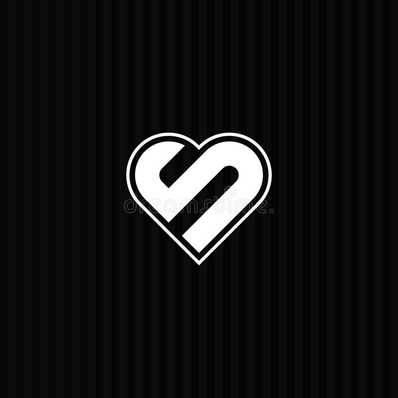 Heart Shape Vector Logo Design for Initial Letter S Stock Vector ...